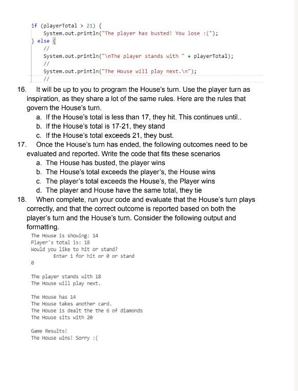 Solved Part C: Blackjack! 1. In this portion of the | Chegg.com