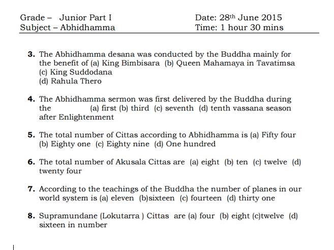 Solved 3. The Abhidhamma desana was conducted by the Buddha | Chegg.com