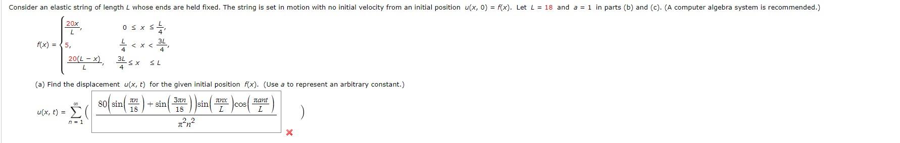 Solved 20x Consider an elastic string of length L whose ends | Chegg.com