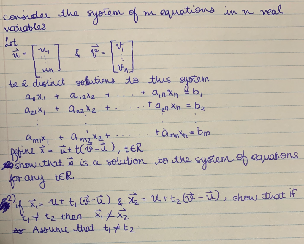 Solved consider the system of m equations in a real | Chegg.com