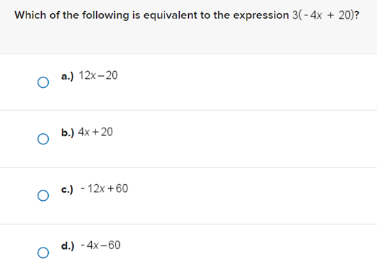 Solved Which of the following is equivalent to the | Chegg.com