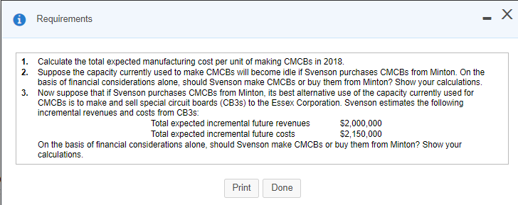 Solved (Click the icon to view the make-versus-buy | Chegg.com