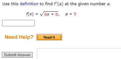 Solved Use this definition to find f'(a) ﻿at the given | Chegg.com