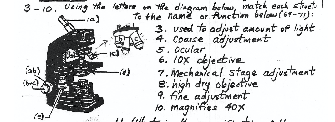Solved 7, 3-10. Using the letters on the diagram below, | Chegg.com