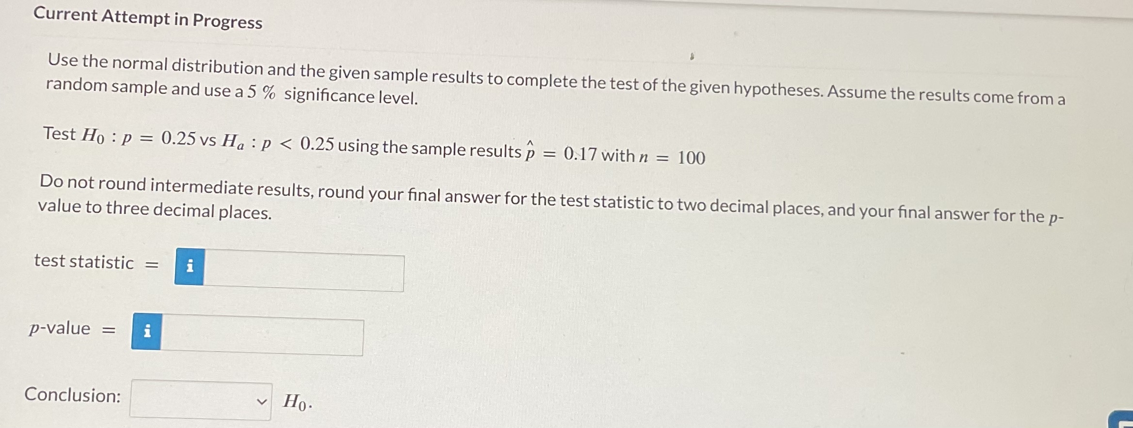 Solved Current Attempt in ProgressUse the normal | Chegg.com