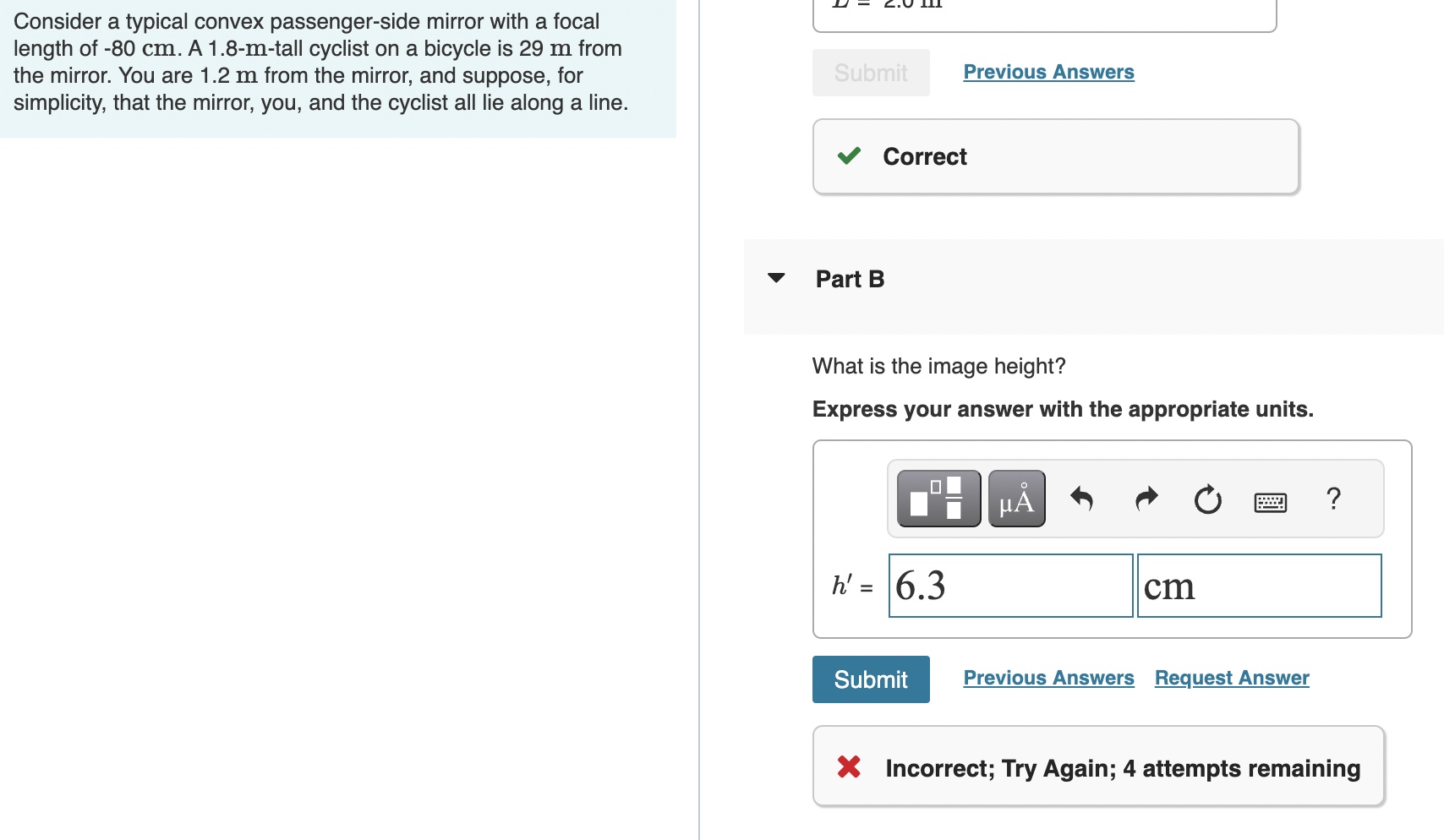 Solved Consider a typical convex passenger-side mirror with | Chegg.com