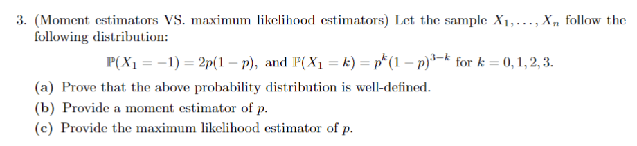 Solved 3. (Moment estimators VS. maximum likelihood | Chegg.com