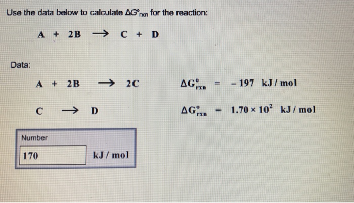 Solved Use the data below to calculate delta G^degree_non | Chegg.com