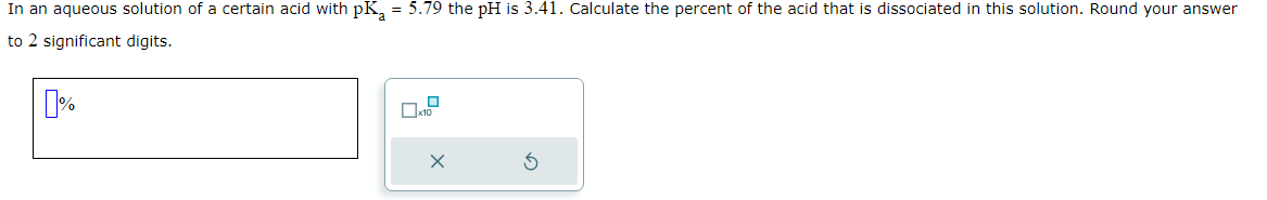 Solved In an aqueous solution of a certain acid with | Chegg.com