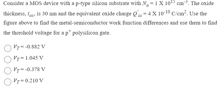 Solved thickness, tox, is 30 nm and the equivalent oxide | Chegg.com