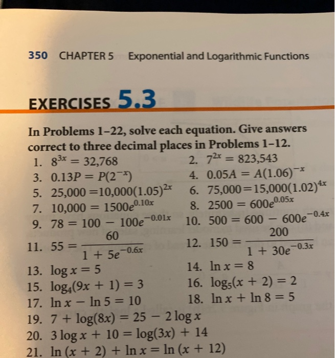 Solved In Problems 1-22, solve each equation. Give answers | Chegg.com