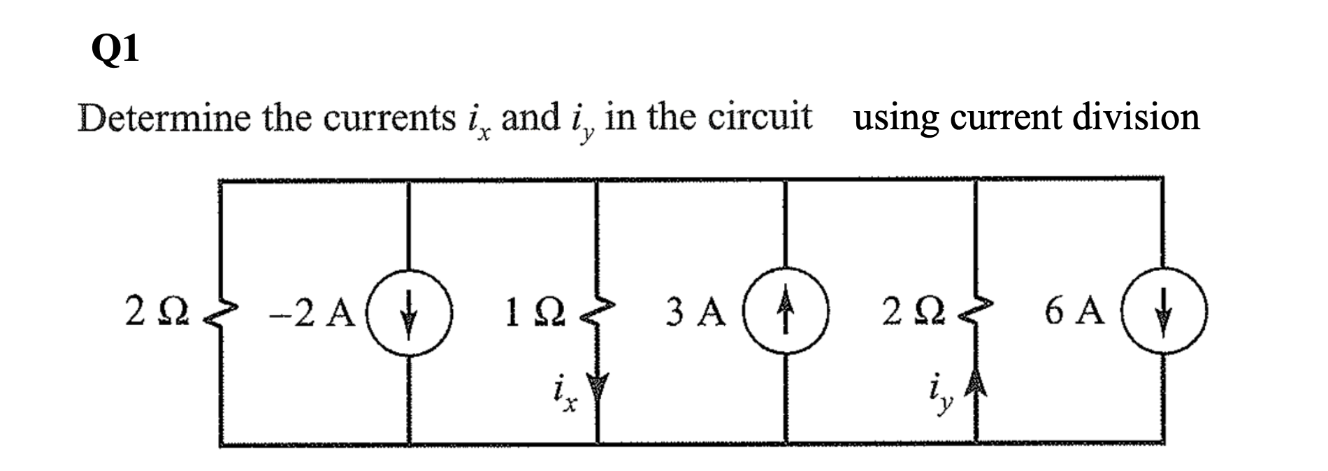 Solved Q1 Determine the currents i, and i, in the circuit | Chegg.com