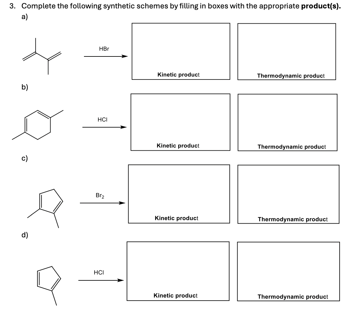Solved 3. ﻿Complete the following synthetic schemes by | Chegg.com