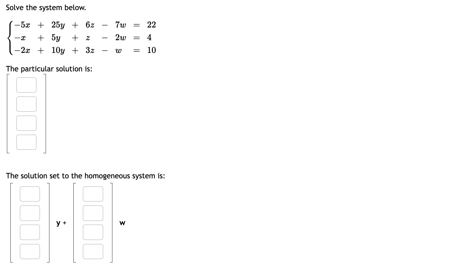 Solved Solve the system below.The particular solution | Chegg.com