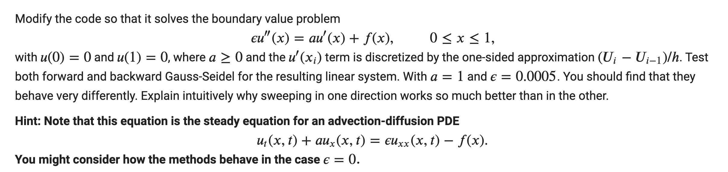 Solved The Gauss-Seidel method for the discretization of | Chegg.com