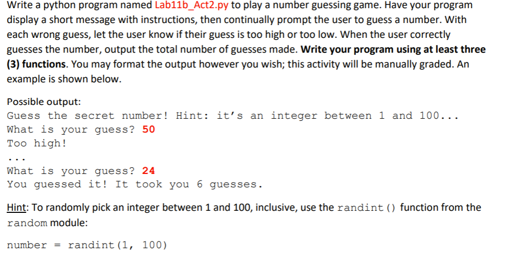 Answered: python plz Write a python program named Lab11b_Act Answered: python plz Write a python program named Lab11b_Act