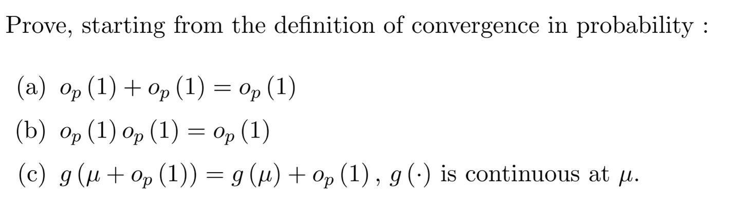 Prove, starting from the definition of convergence in | Chegg.com