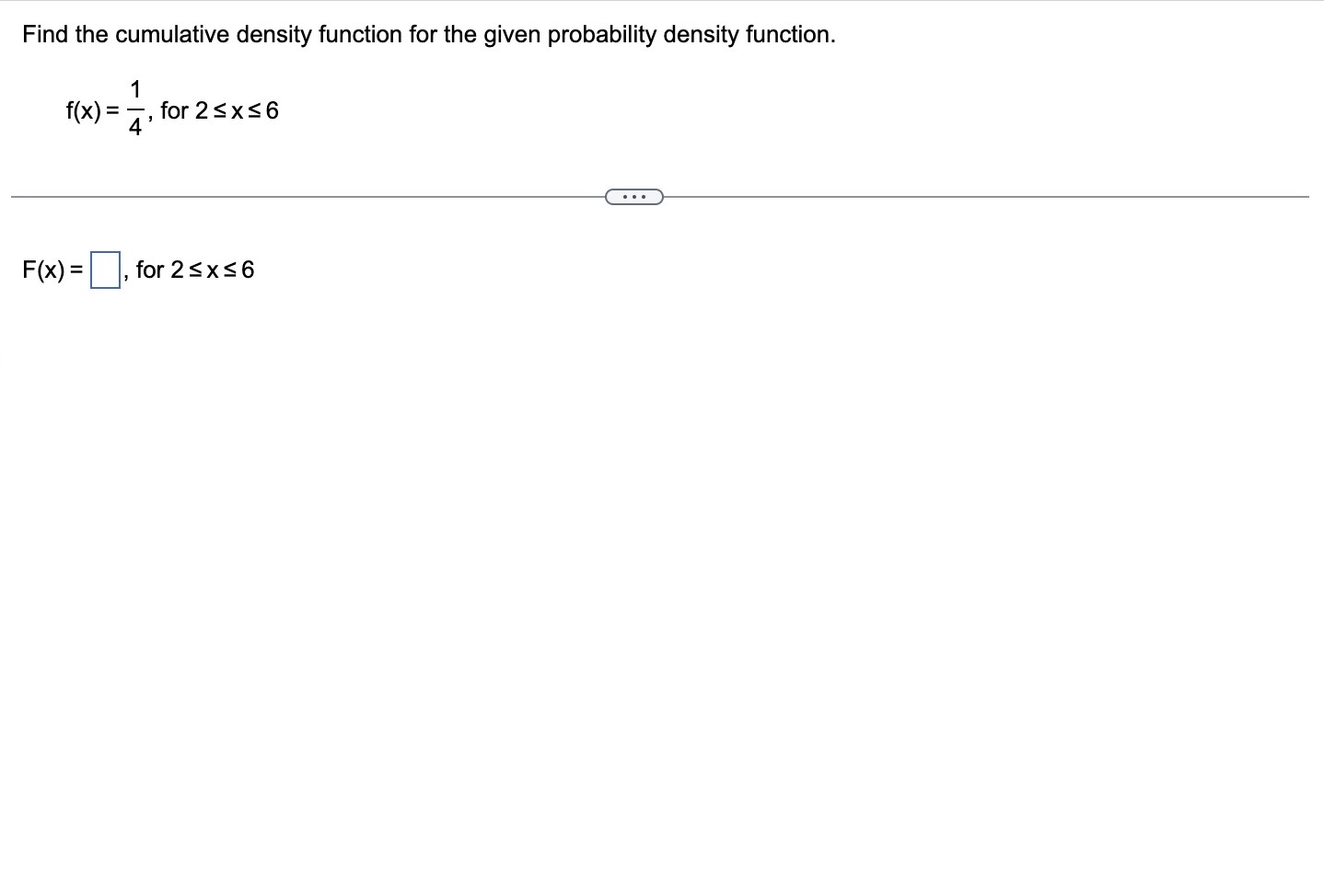 Solved Find the cumulative density function for the given | Chegg.com
