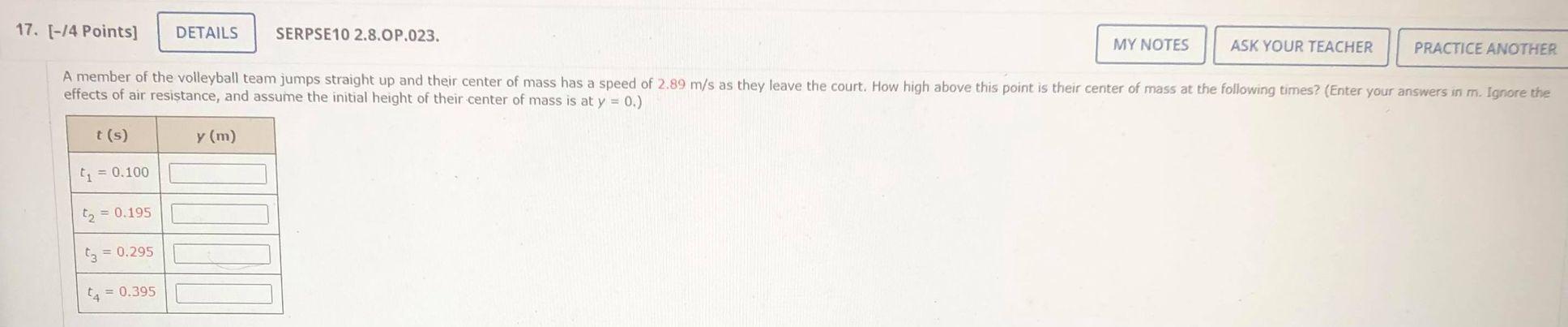 Solved 17. [-14 Points) DETAILS SERPSE10 2.8.OP.023. MY | Chegg.com Solved 17. [-14 Points) DETAILS SERPSE10 2.8.OP.023. MY | Chegg.com