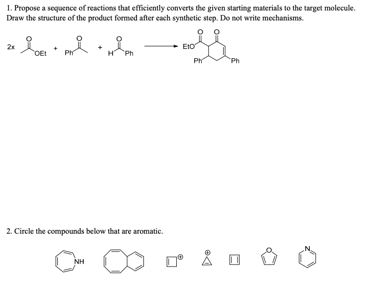 Solved 1. Propose a sequence of reactions that efficiently | Chegg.com