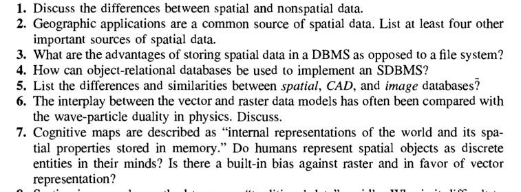 Solved 1. Discuss the differences between spatial and | Chegg.com