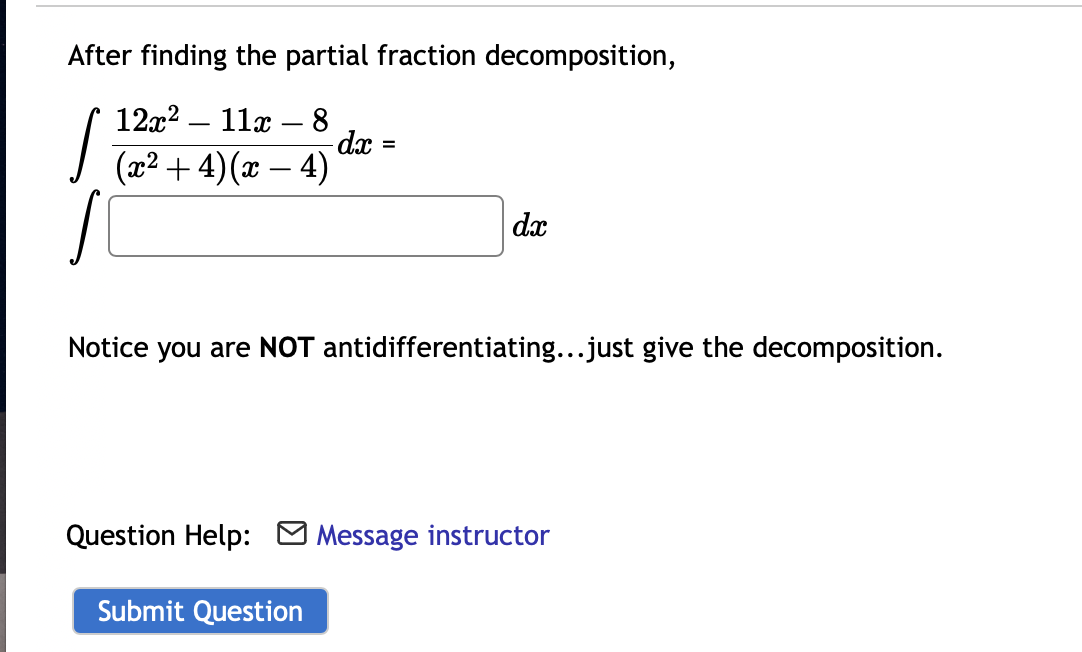After finding the partial fraction decomposition, | Chegg.com