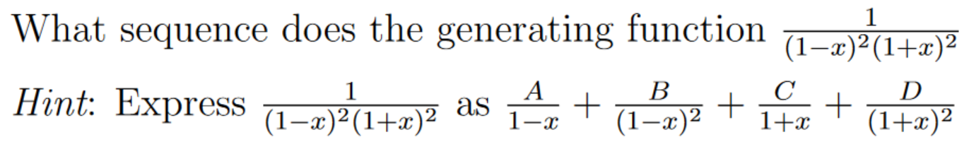 What sequence does the generating function | Chegg.com
