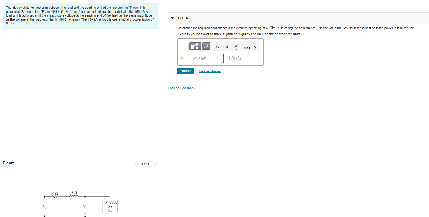 Solved The steady-state voltage drop between the load and | Chegg.com