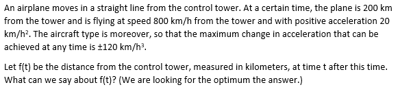 Solved An airplane moves in a straight line from the control | Chegg.com
