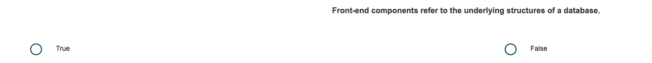 Solved Front-end components refer to the underlying | Chegg.com