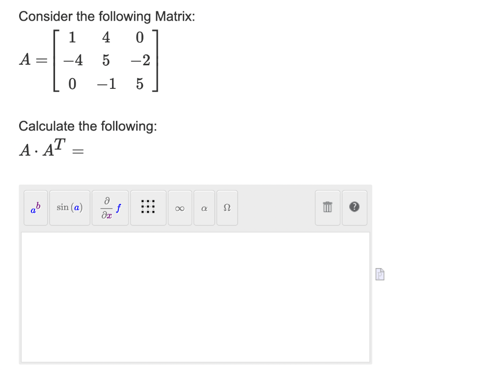 Solved Consider the following Matrix: A=⎣⎡1−4045−10−25⎦⎤ | Chegg.com