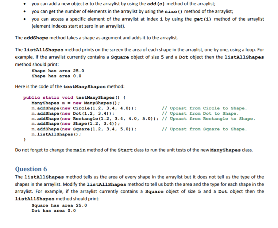 Question 1 Create a Shape class with the following | Chegg.com