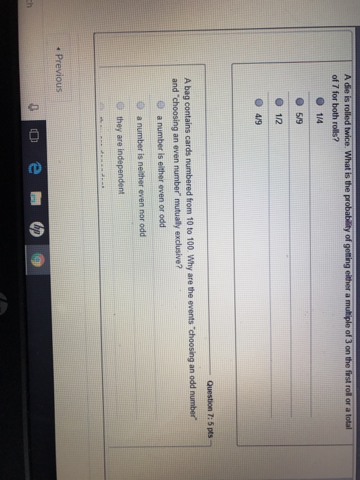 Solved A die is rolled twice. What is the probability of | Chegg.com