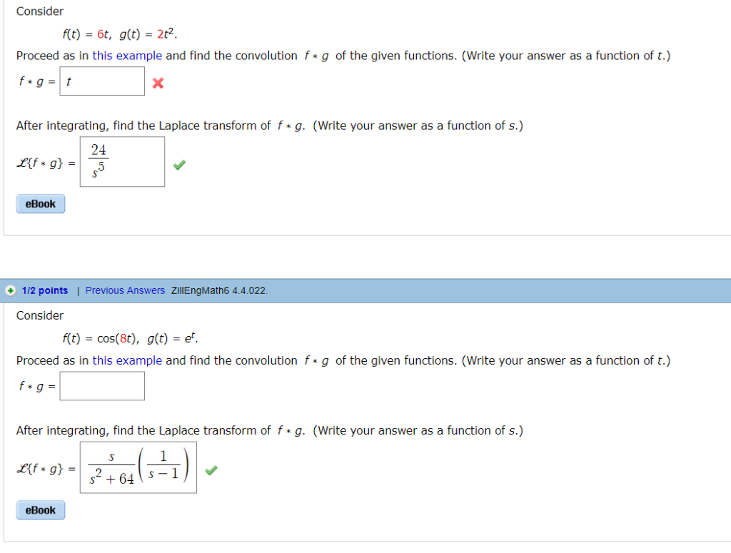 Solved Consider (t) 6t, g(t)2t2 Proceed as in this example | Chegg.com