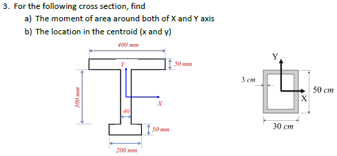 Solved 3. For the following cross section, find a) The | Chegg.com