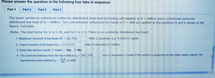 Solved The point loads are placed at the fixed positions | Chegg.com