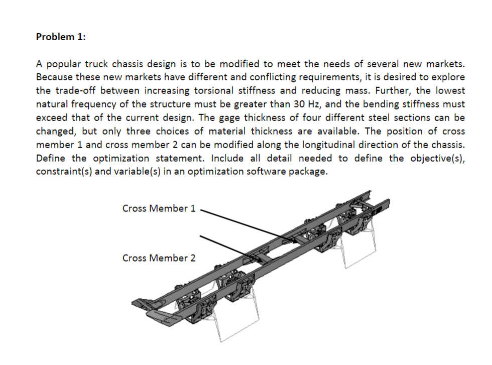 Problem 1: A popular truck chassis design is to be | Chegg.com