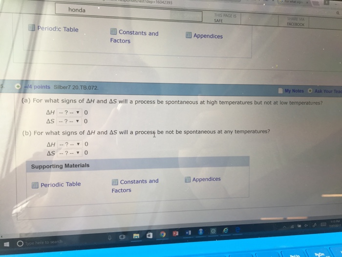 Solved (a) For what signs of delta H and delta S will a | Chegg.com