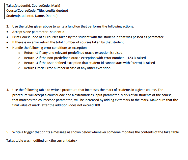 Solved Takes(studentld, CourseCode, Mark) Course(CourseCode, | Chegg.com