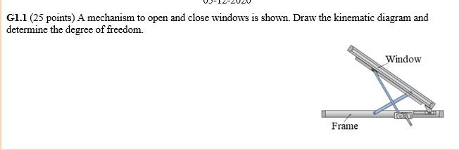 Solved G1.1 (25 points) A mechanism to open and close | Chegg.com
