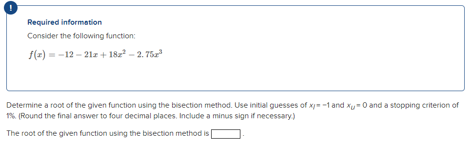 Solved Required information Consider the following function: | Chegg.com