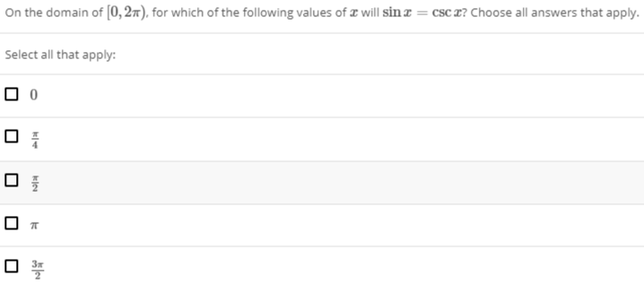 Solved On the domain of [0, 21), for which of the following | Chegg.com