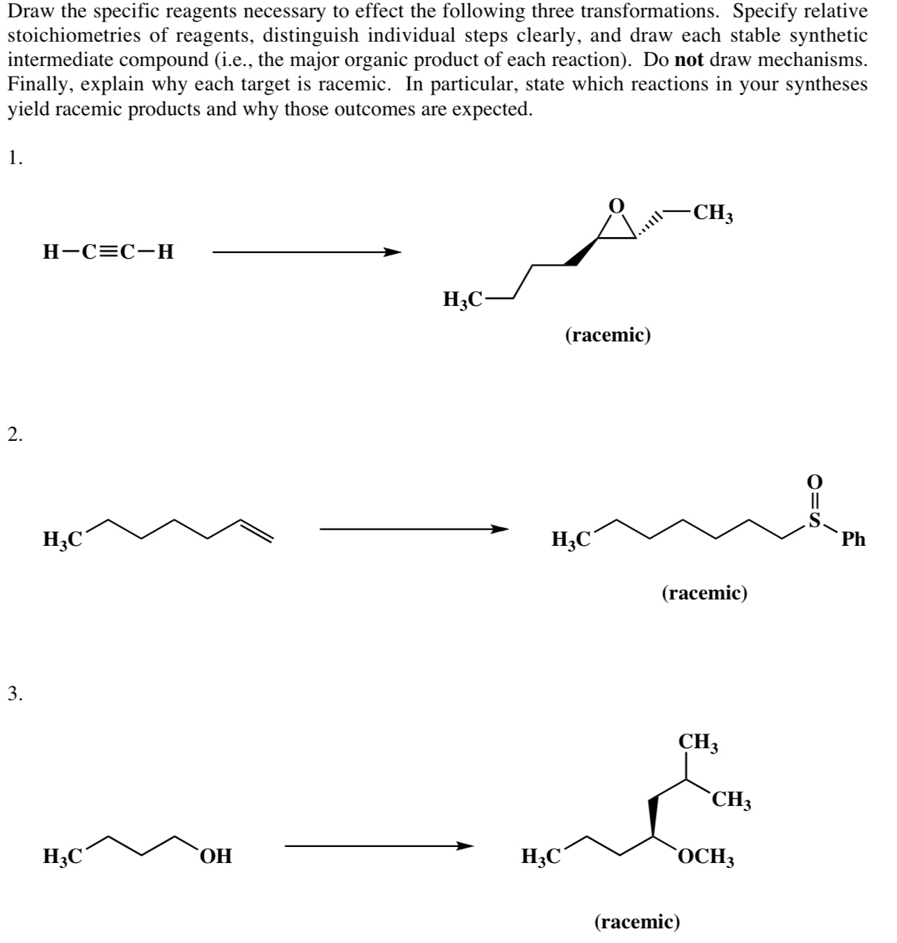 Solved Draw the specific reagents necessary to effect the | Chegg.com