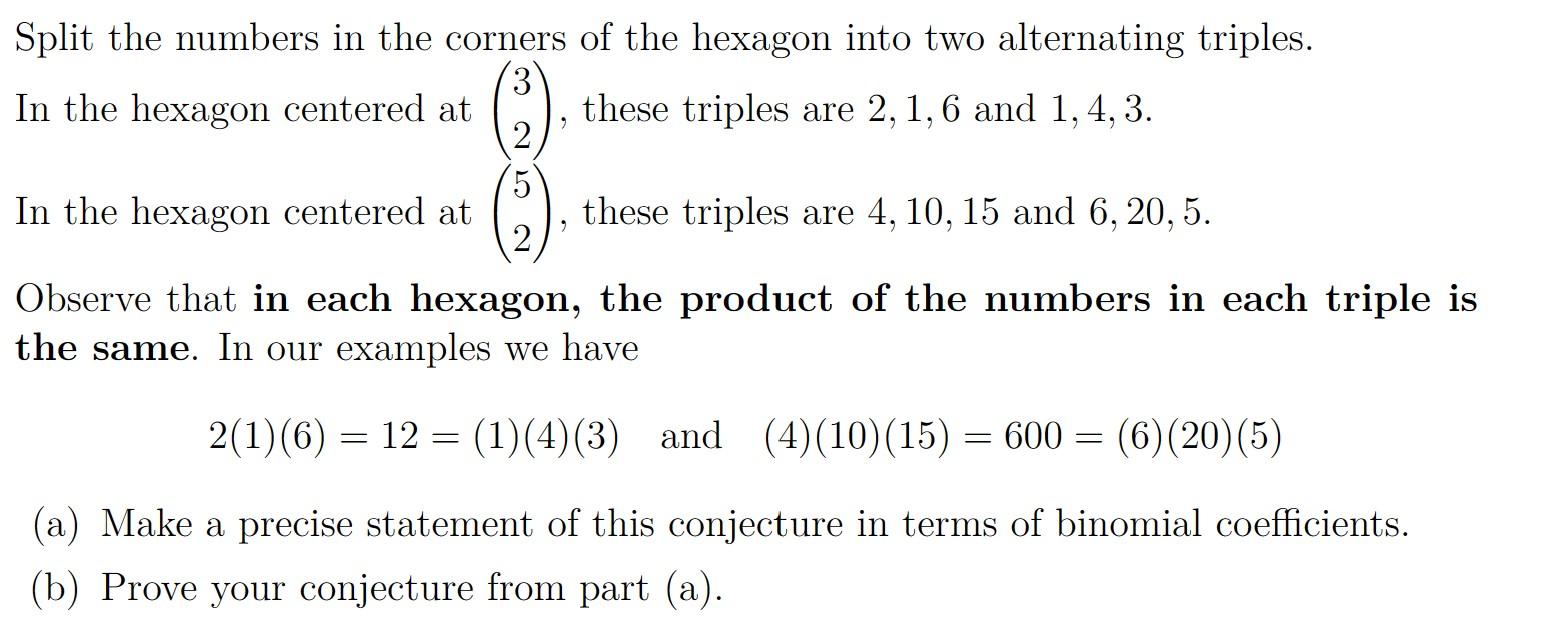Solved Split the numbers in the corners of the hexagon into | Chegg.com