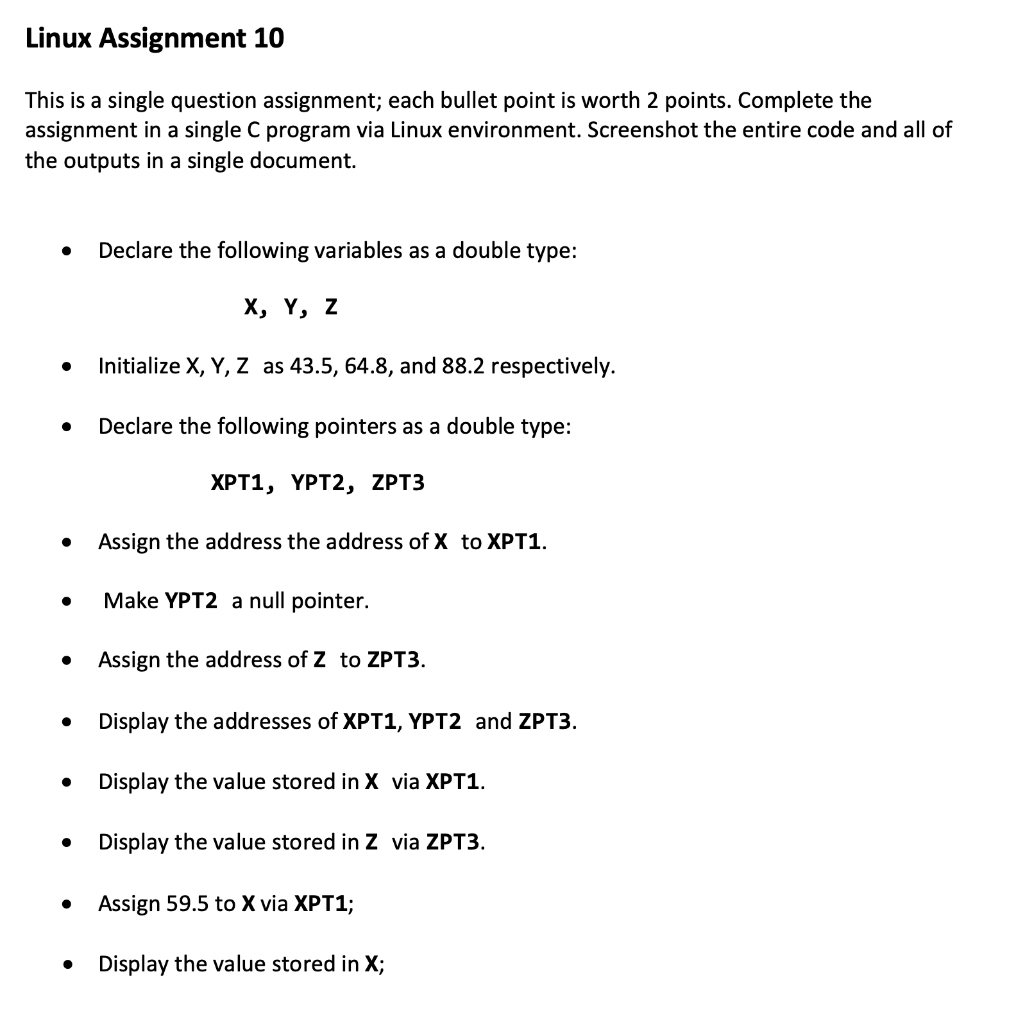 Solved Linux Assignment 10 This is a single question | Chegg.com