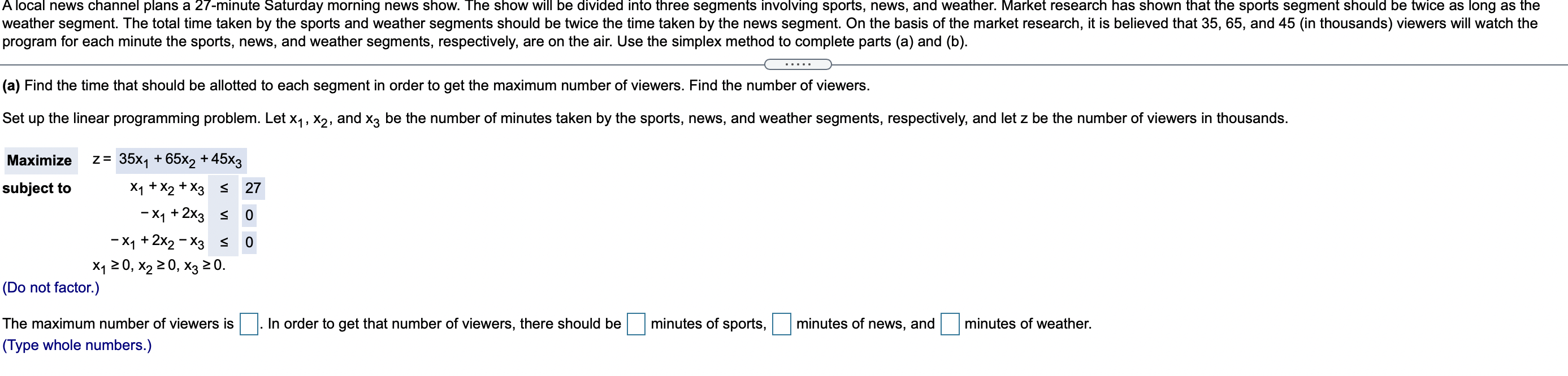 Solved (b) Explain what the values of the slack variables in | Chegg.com