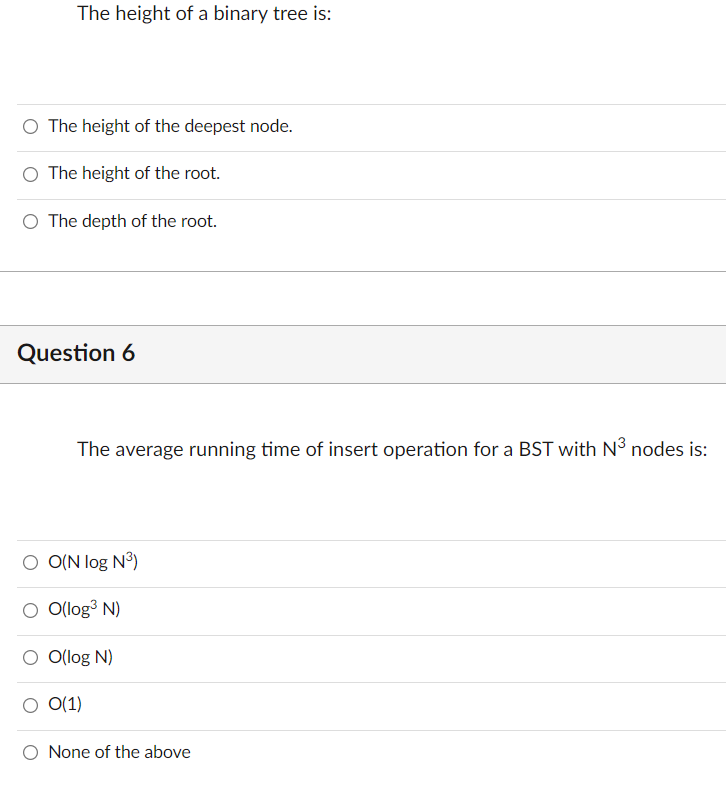Solved The height of a binary tree is: The height of the | Chegg.com