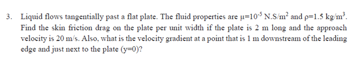 Solved Liquid flows tangentially past a flat plate. The | Chegg.com