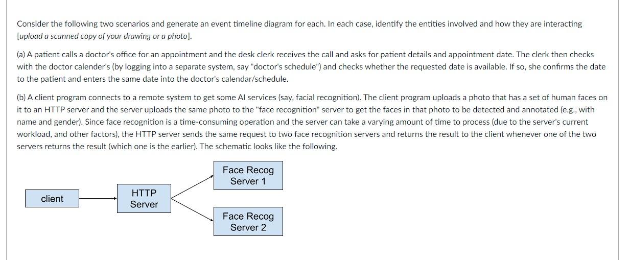 Solved Consider the following two scenarios and generate an | Chegg.com
