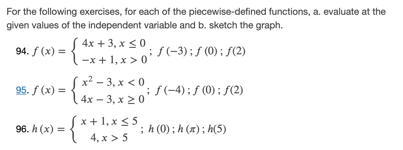 Solved For the following exercises, for each of the | Chegg.com
